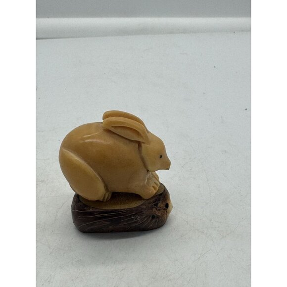 Accents | Vintage Hand Carved Tagua Nut Rabbit Miniature Figurine ...